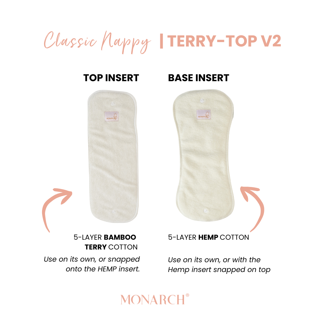 Classic Ai2 Reusable Pocket Nappy | Bamboo Hemp Insert Liners – Monarch ...